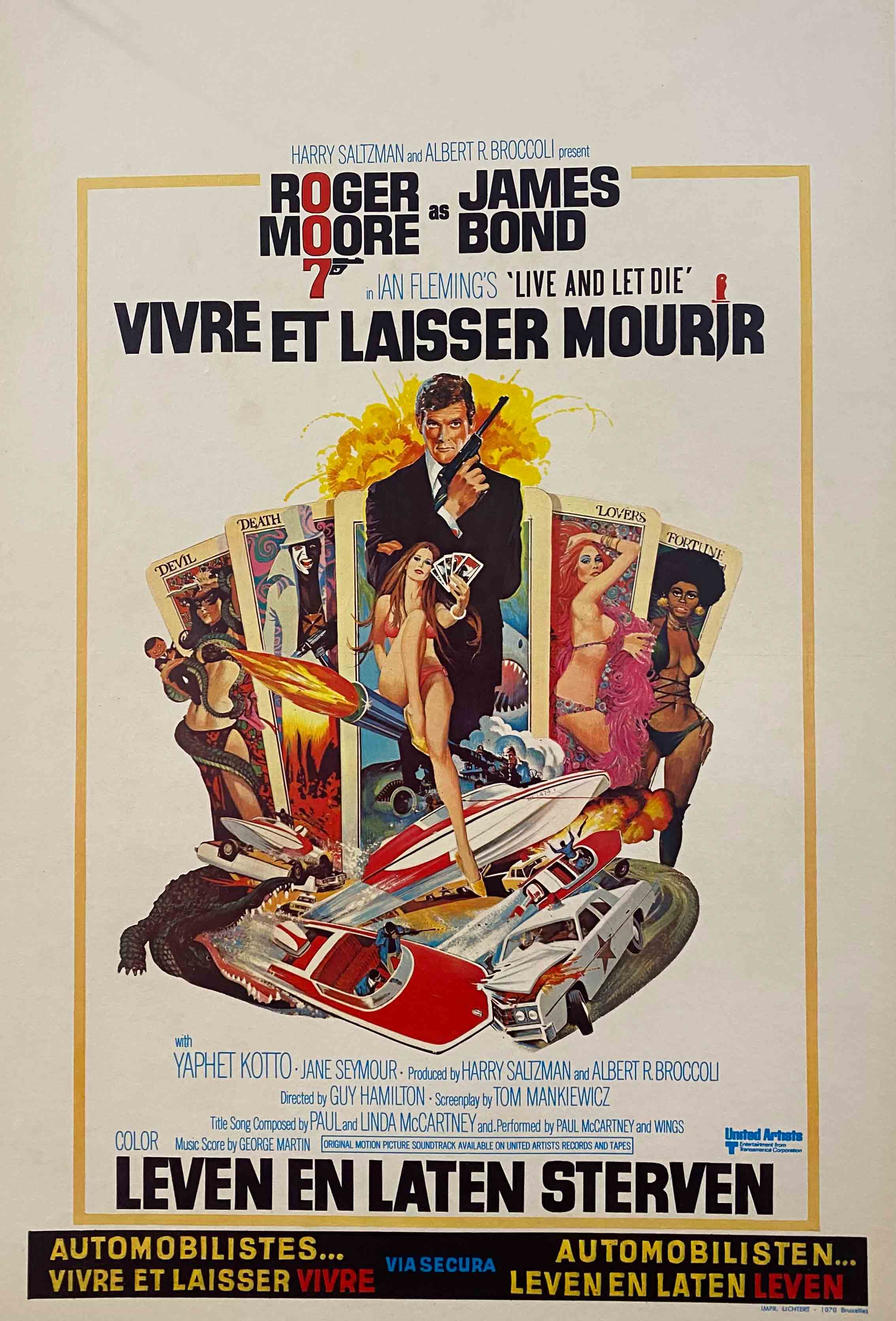 Affiche Cinéma Belge - James Bond Vivre et Laisser Mourir - Guy Hamilt
