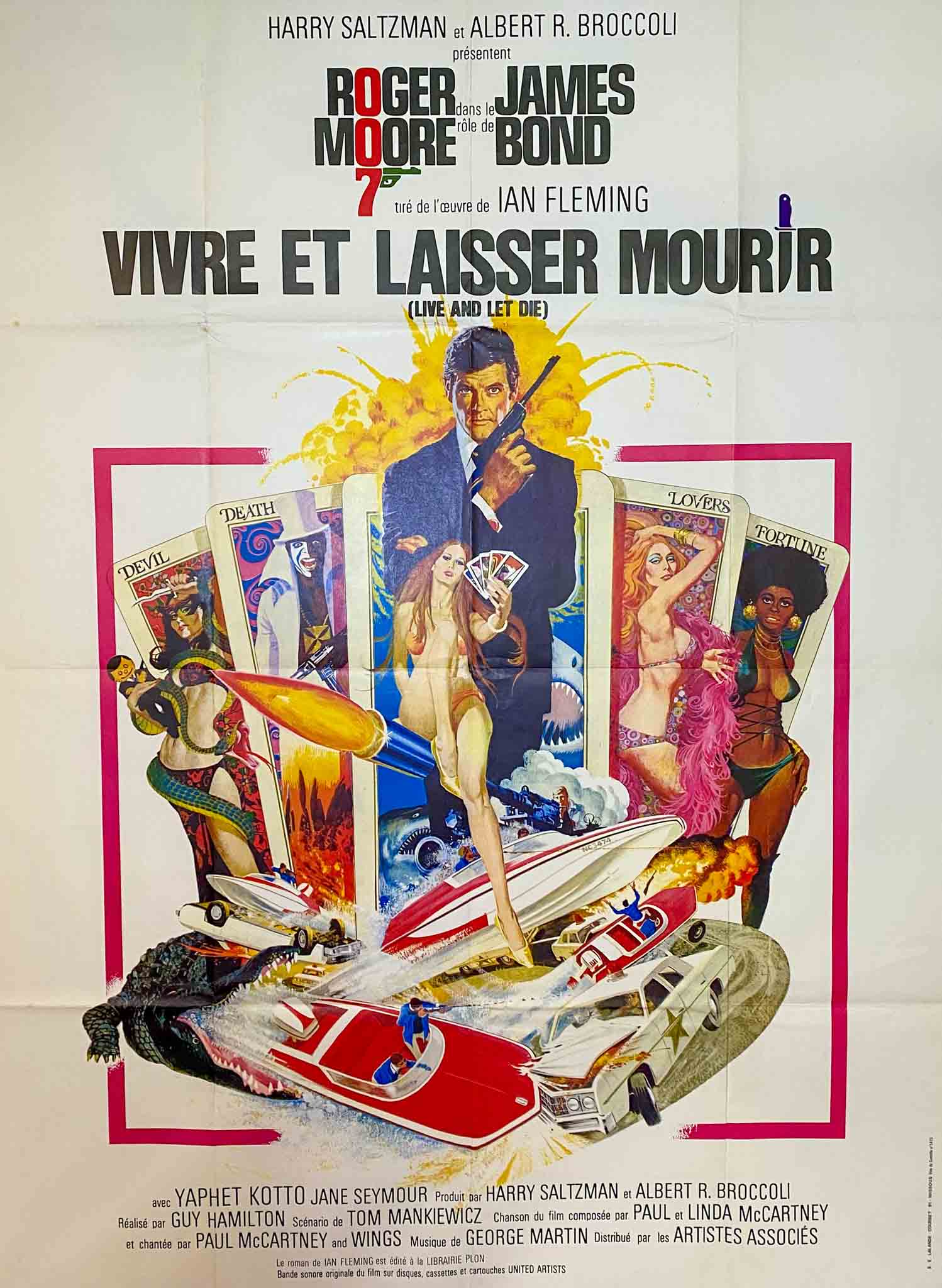 Affiche Cinéma originale James Bond Vivre et Laisser Mourir 1973
