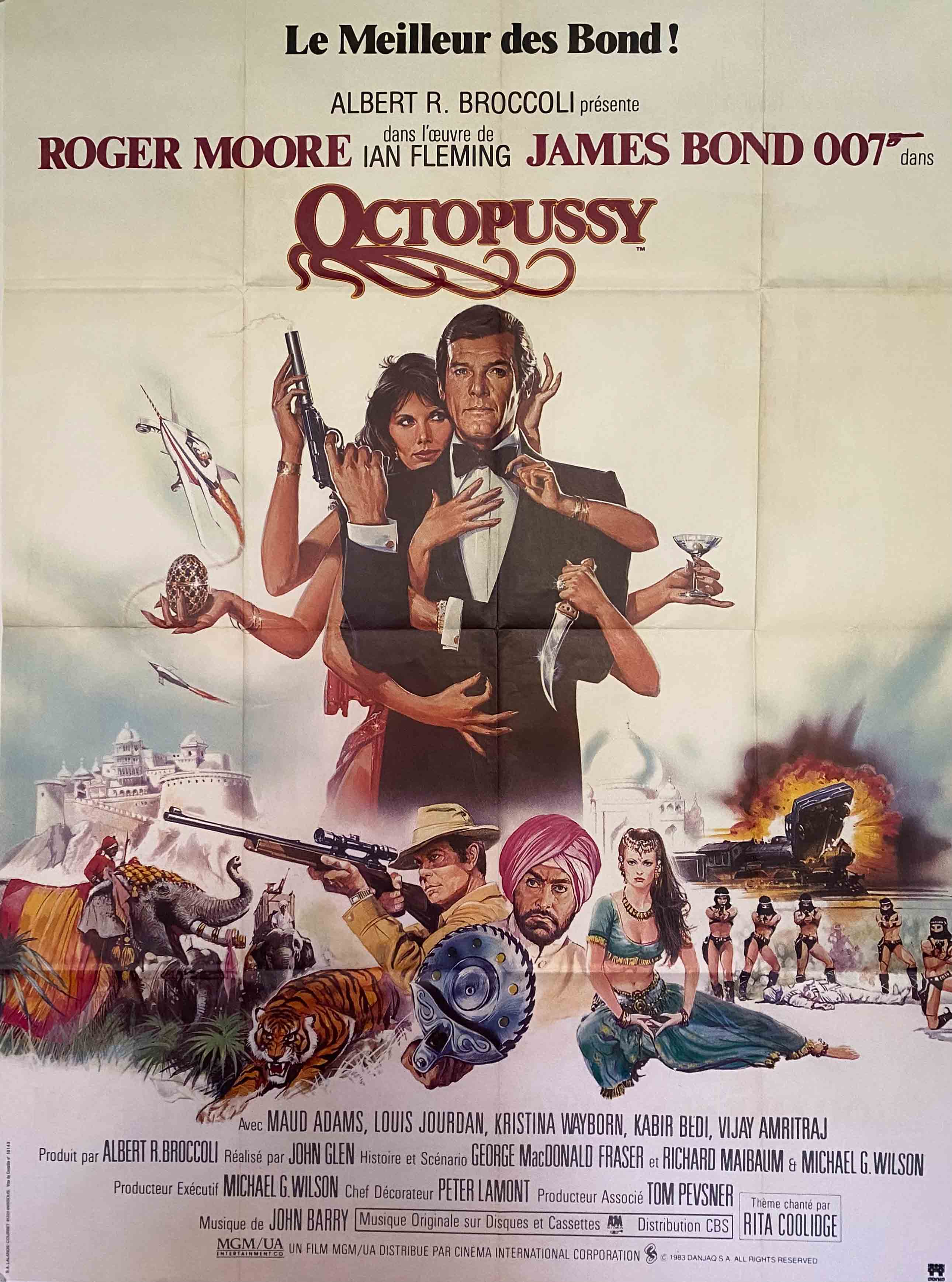 Affiche cinema james bond 007 Octopussy 1983 Roger Moore