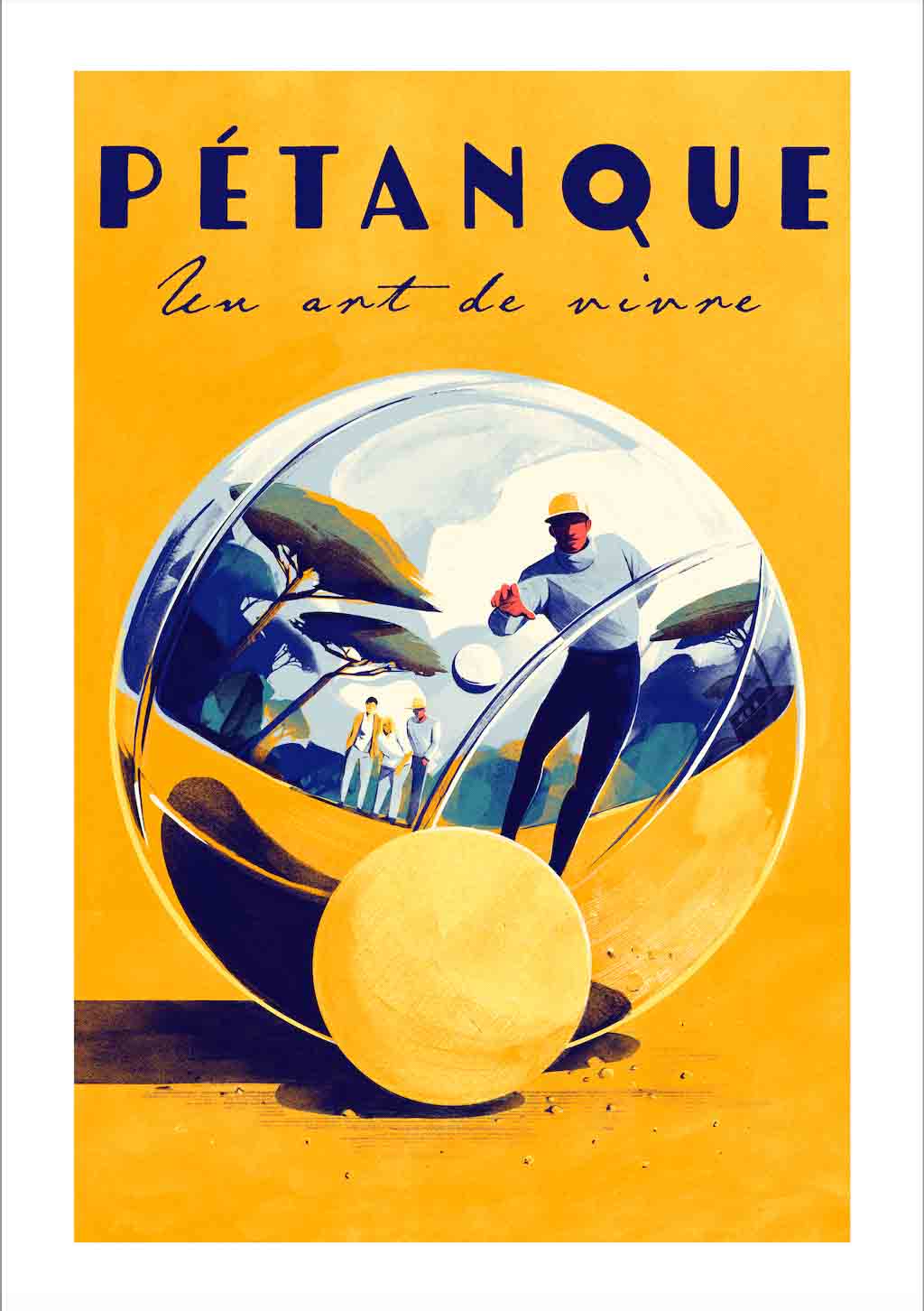 Affiche Originale Pétanque Un art de Vivre - Léonard Dupond 2024