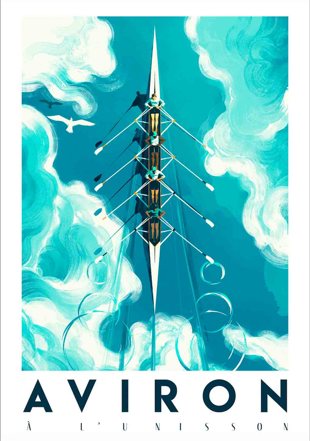 Affiche Originale Aviron À l'Unisson - Léonard Dupond 2024