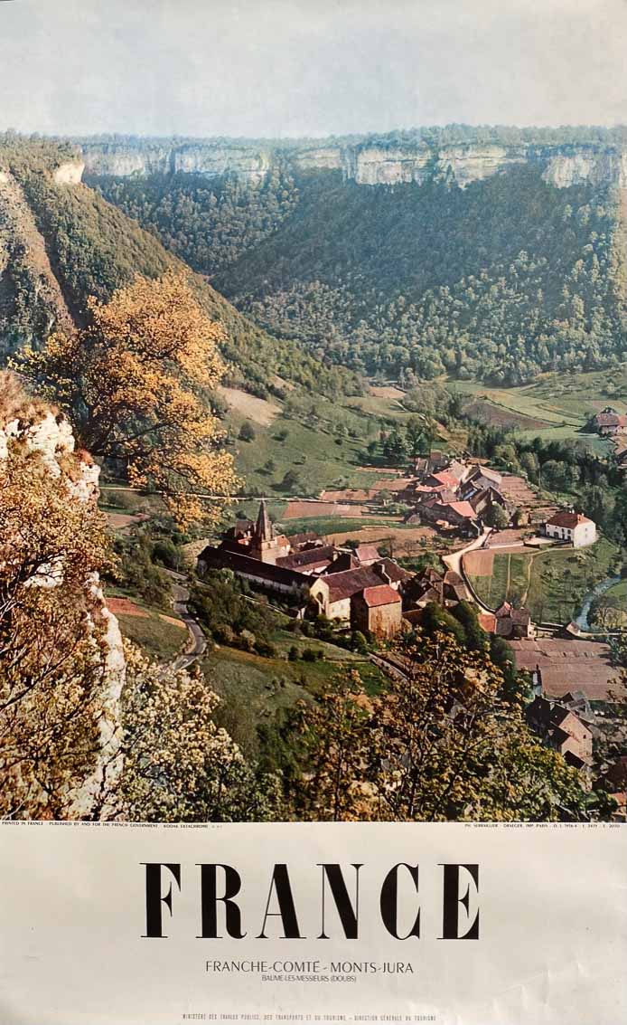 Affiche Tourisme France - Baume les Messieurs - Franche Comté Mont Jur
