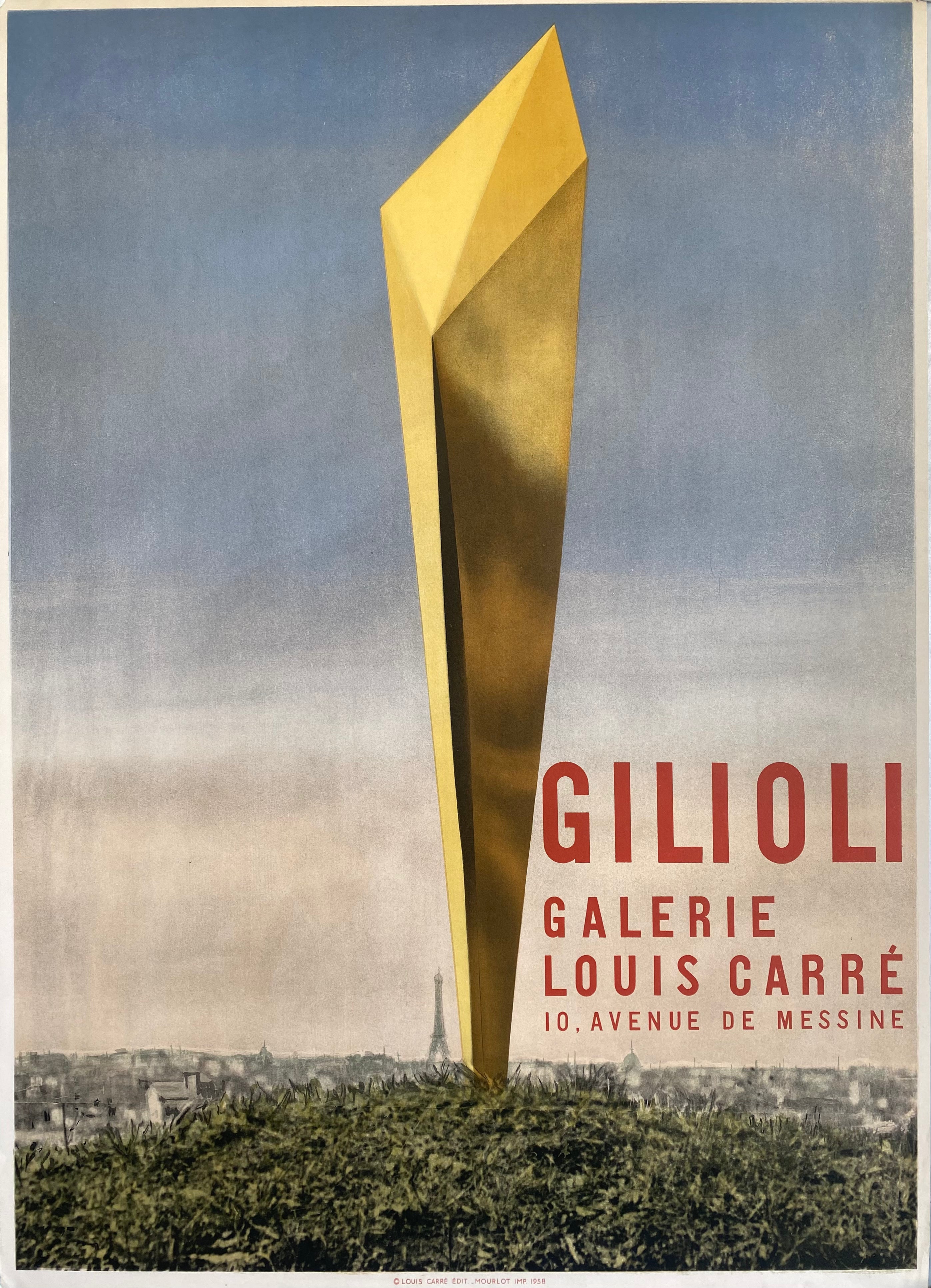 Affiche Originale Galerie Louis Carré - Gilioli 1958