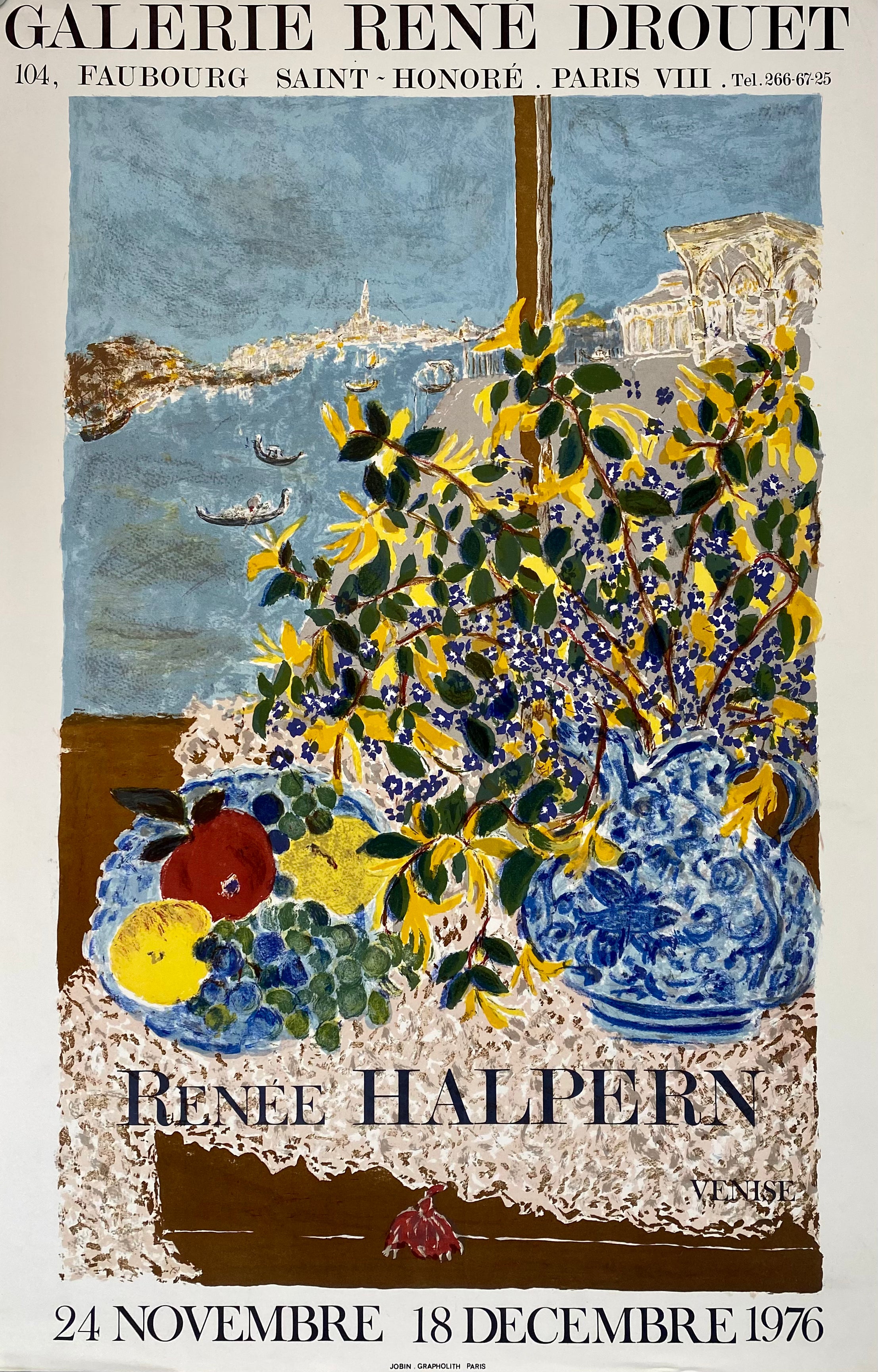 Affiche Galerie René Drouet - Renée Halpern 1976