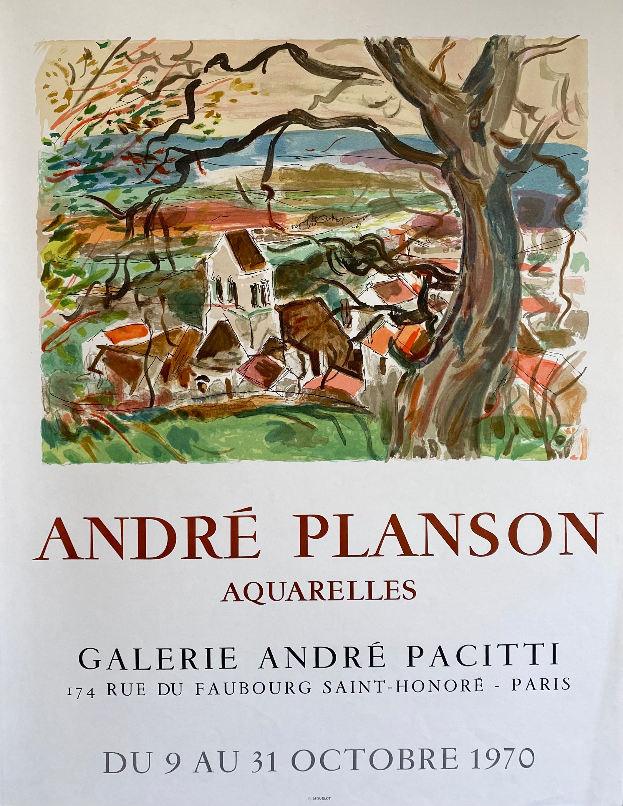 Affiche Originale Galerie André Pacitti - André Planson 1970