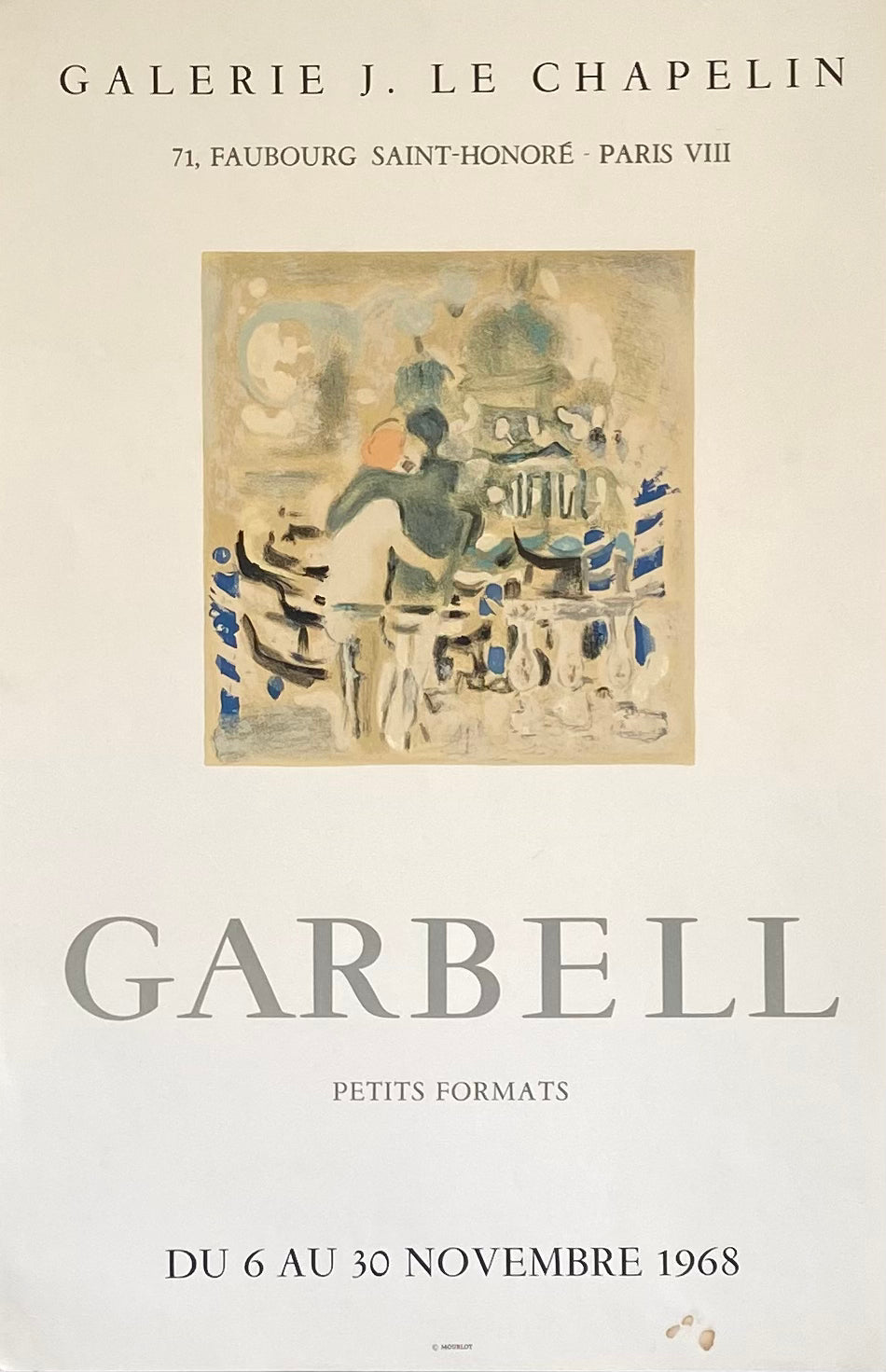 Affiche Original Galerie J. le Chapelin - Garbell 1968