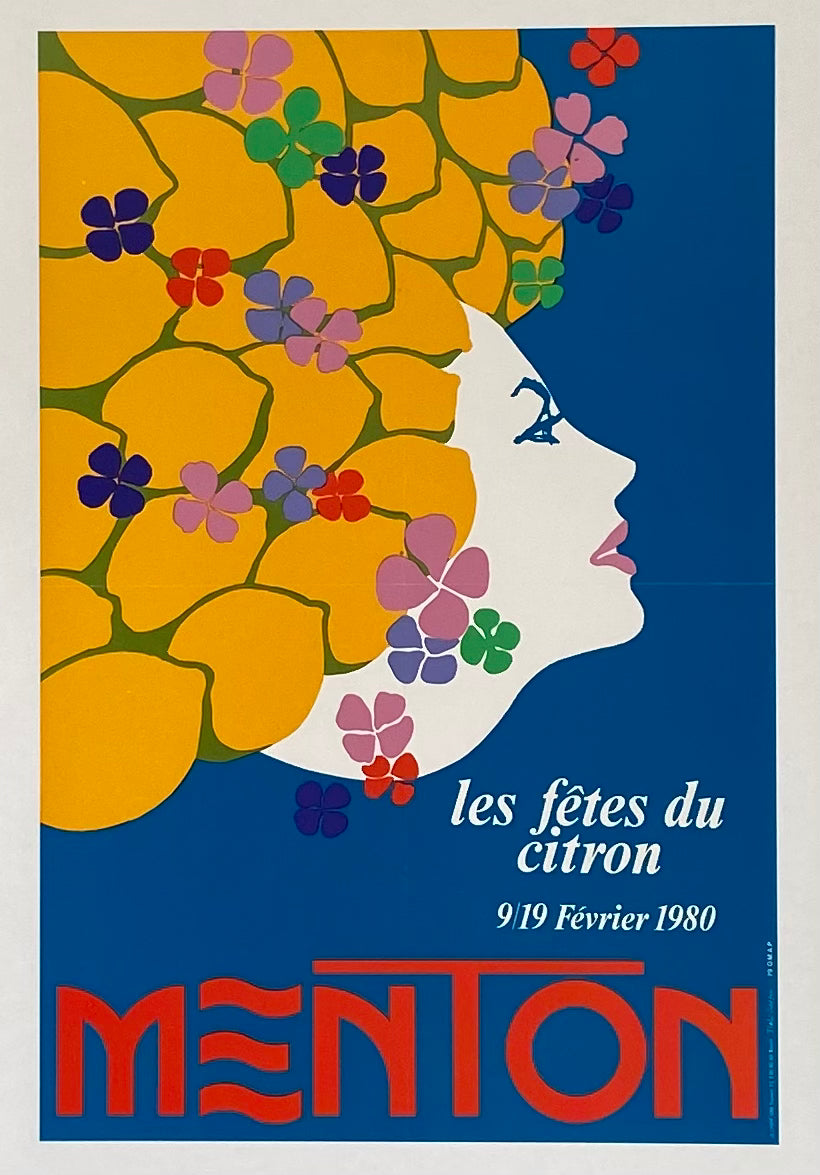 Affiche Originale Menton les fetes du citron 1980
