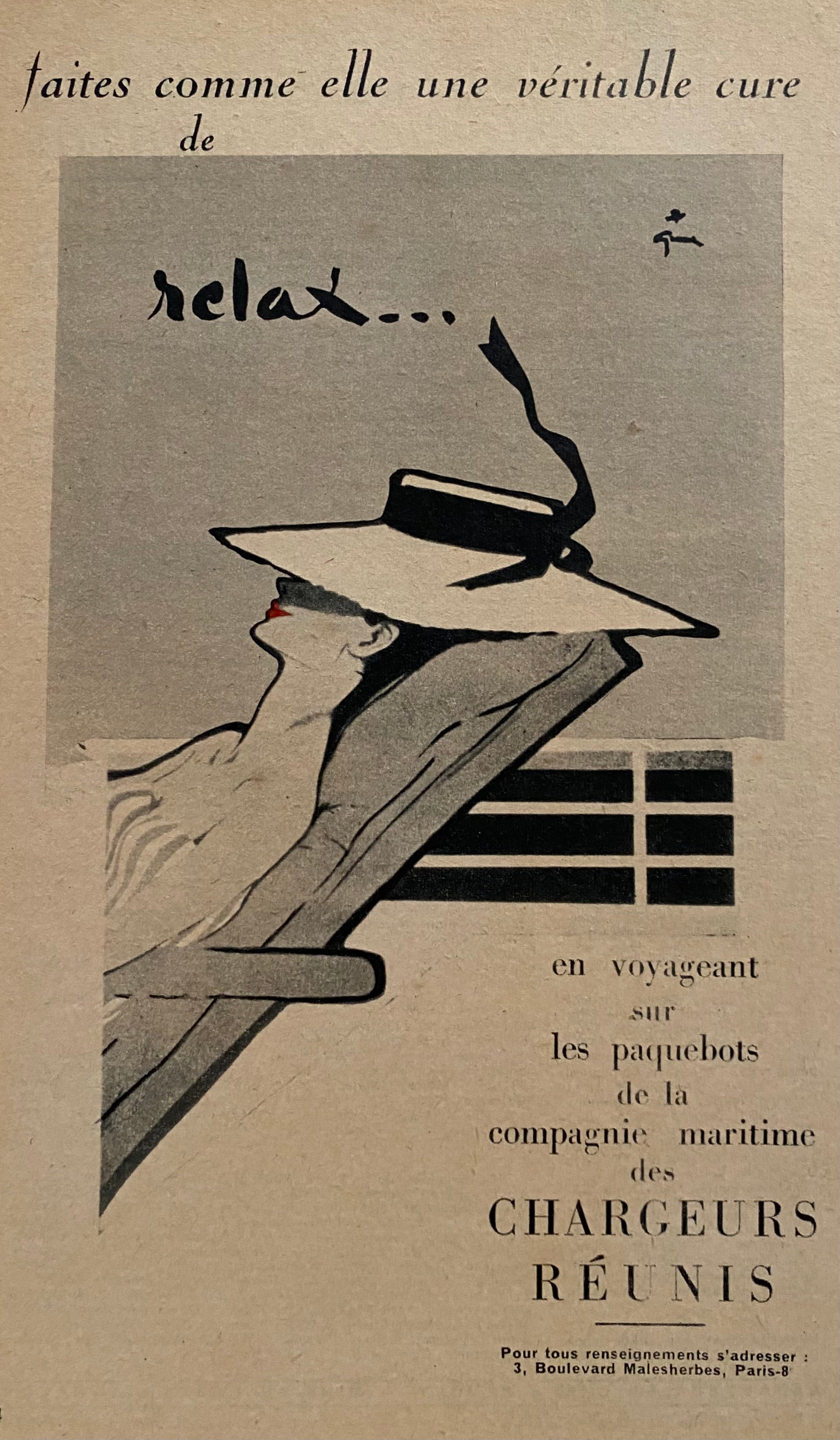 Affiche Ancienne Originale Relax... - René Gruau 1962