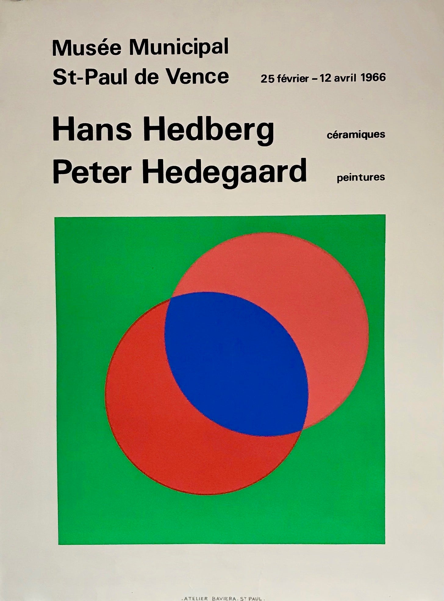 Affiche d'exposition Hans Hedberg - Peter Hedegaard 1966