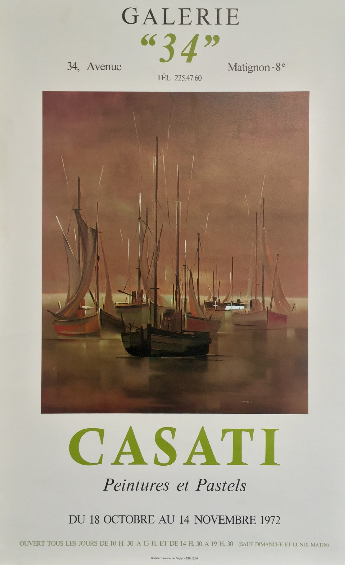 Affiche Casati Galerie 34 Peintures et pastels 1972
