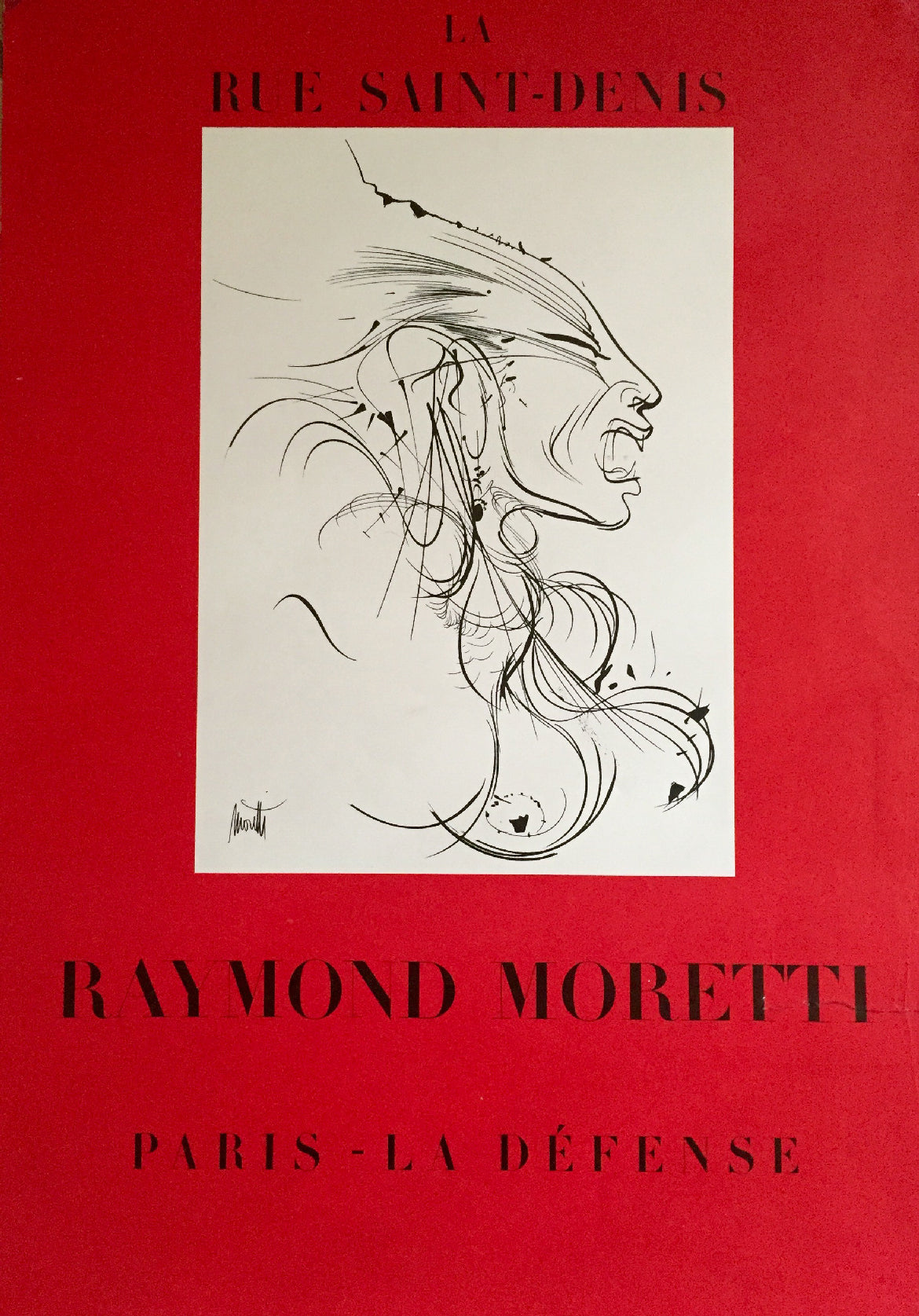 Affiche Moretti, La Rue Saint-Denis Paris - La Défense 1977